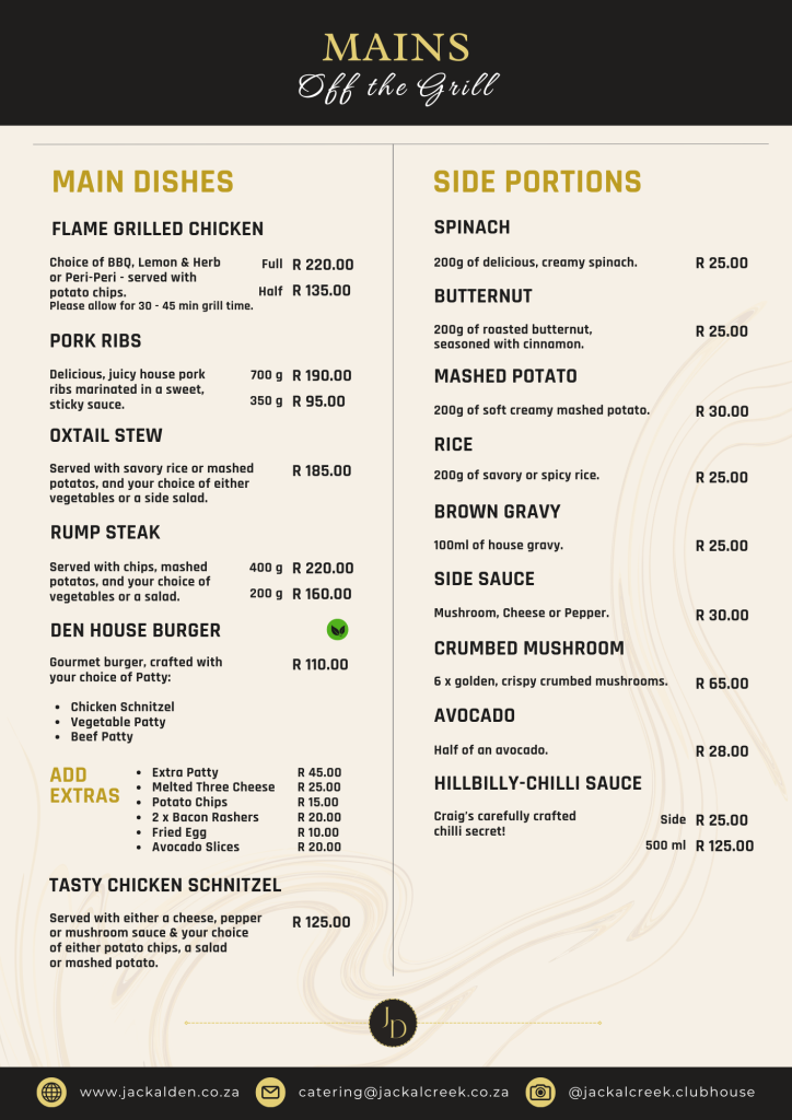 Menu – Jackal Den
