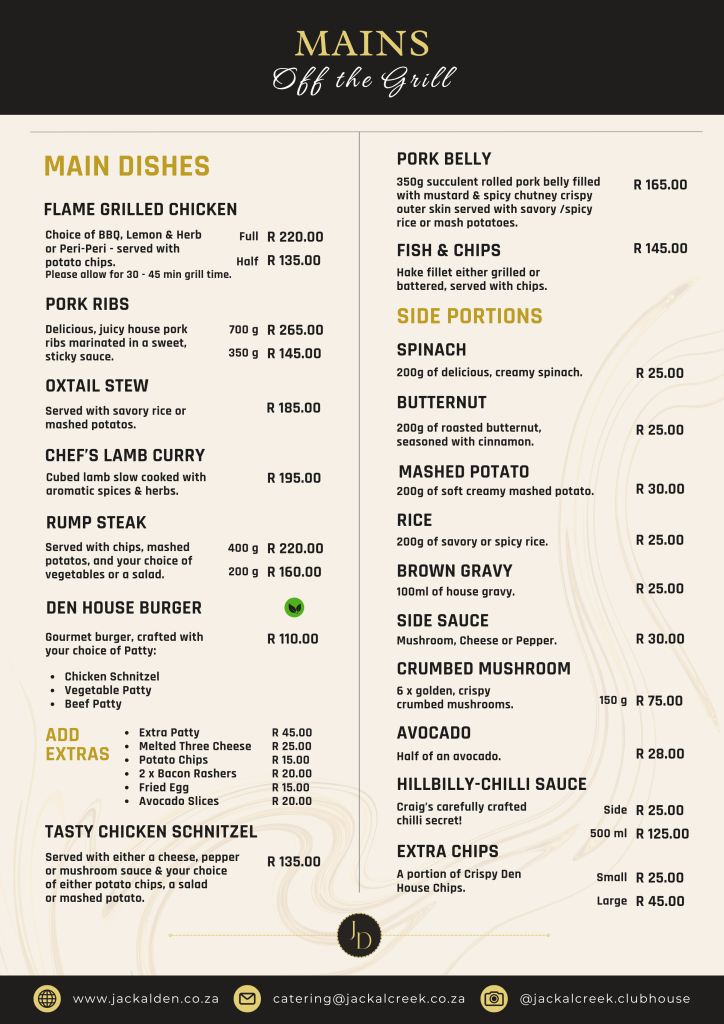 Menu – Jackal Den