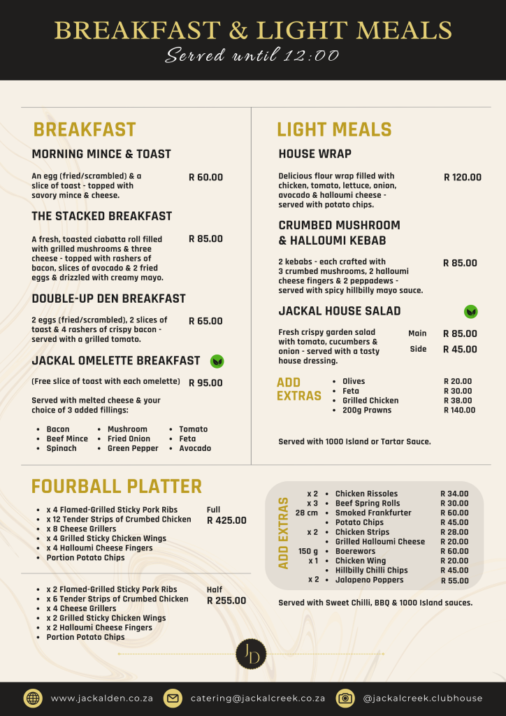 Menu – Jackal Den