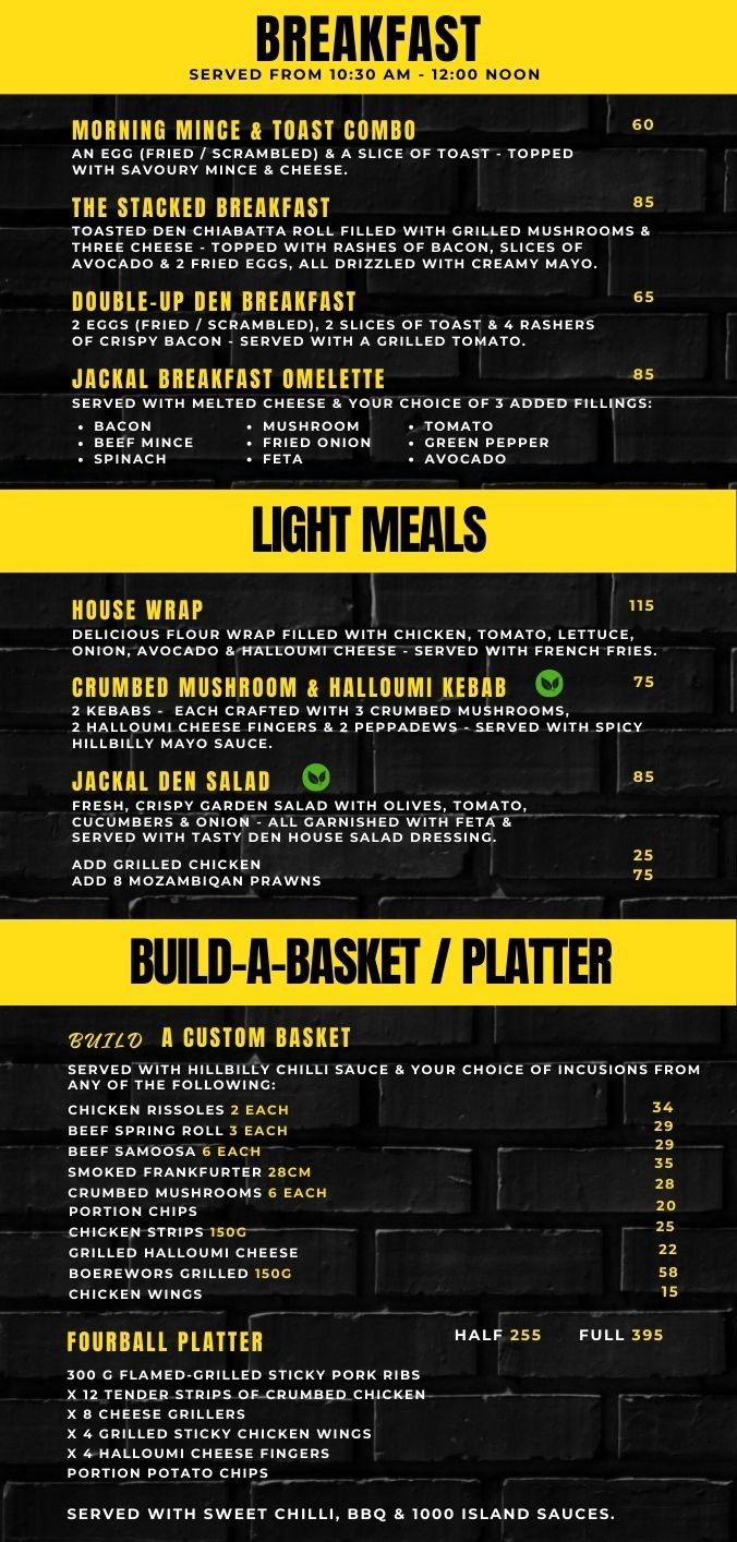Menu – Jackal Den